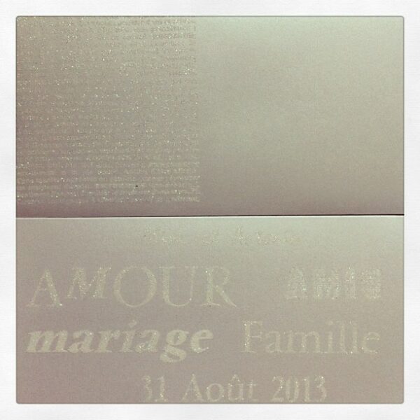 Faire-part Mariage impression typographique blanc sur blanc | La ...