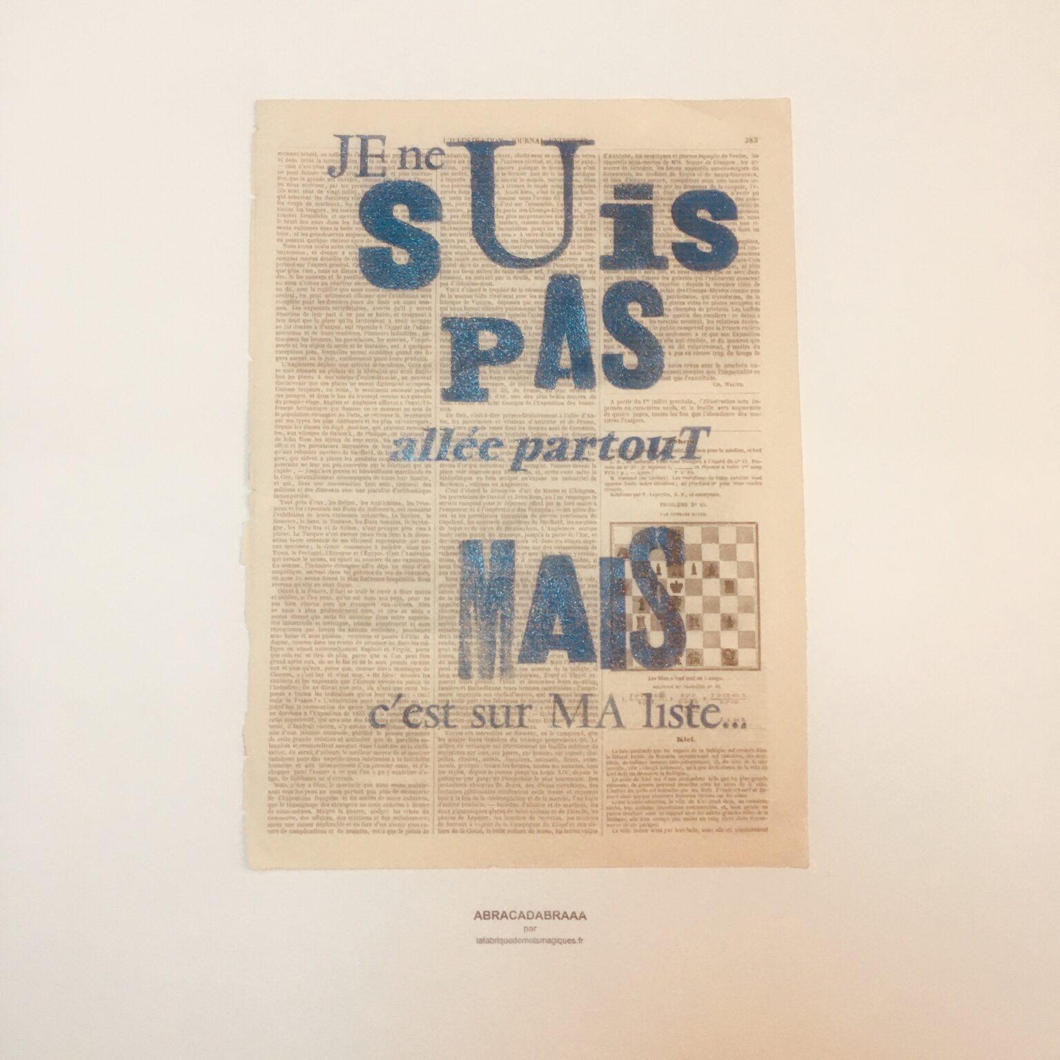 Impression typographique Je crois en la magie et je t’emmerde. Affiche ...