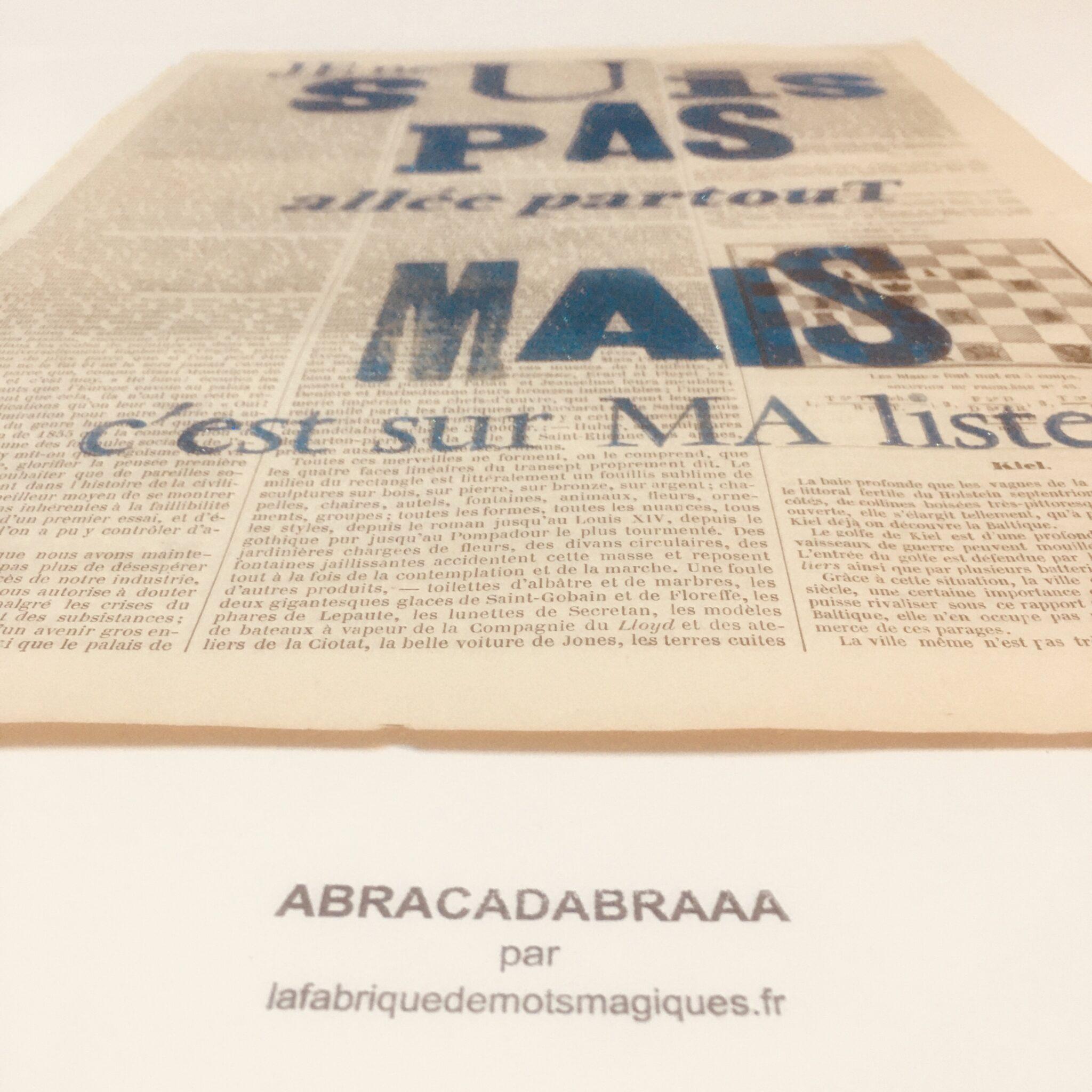 Impression typographique Je crois en la magie et je t’emmerde. Affiche ...