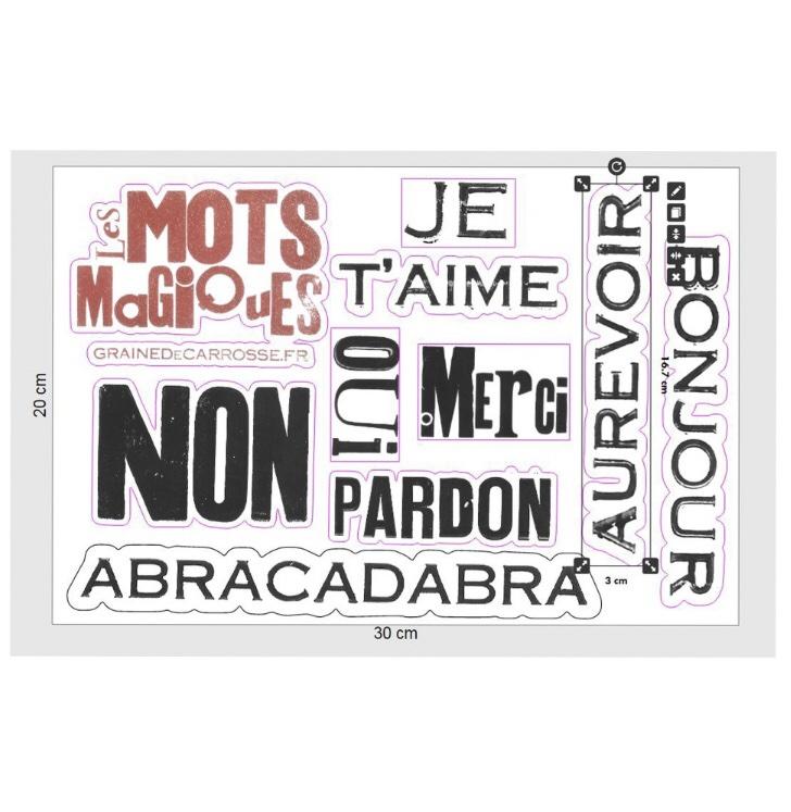Planche de STICKERS Les MOTS MAGIQUES | La fabrique de Mots Magiques